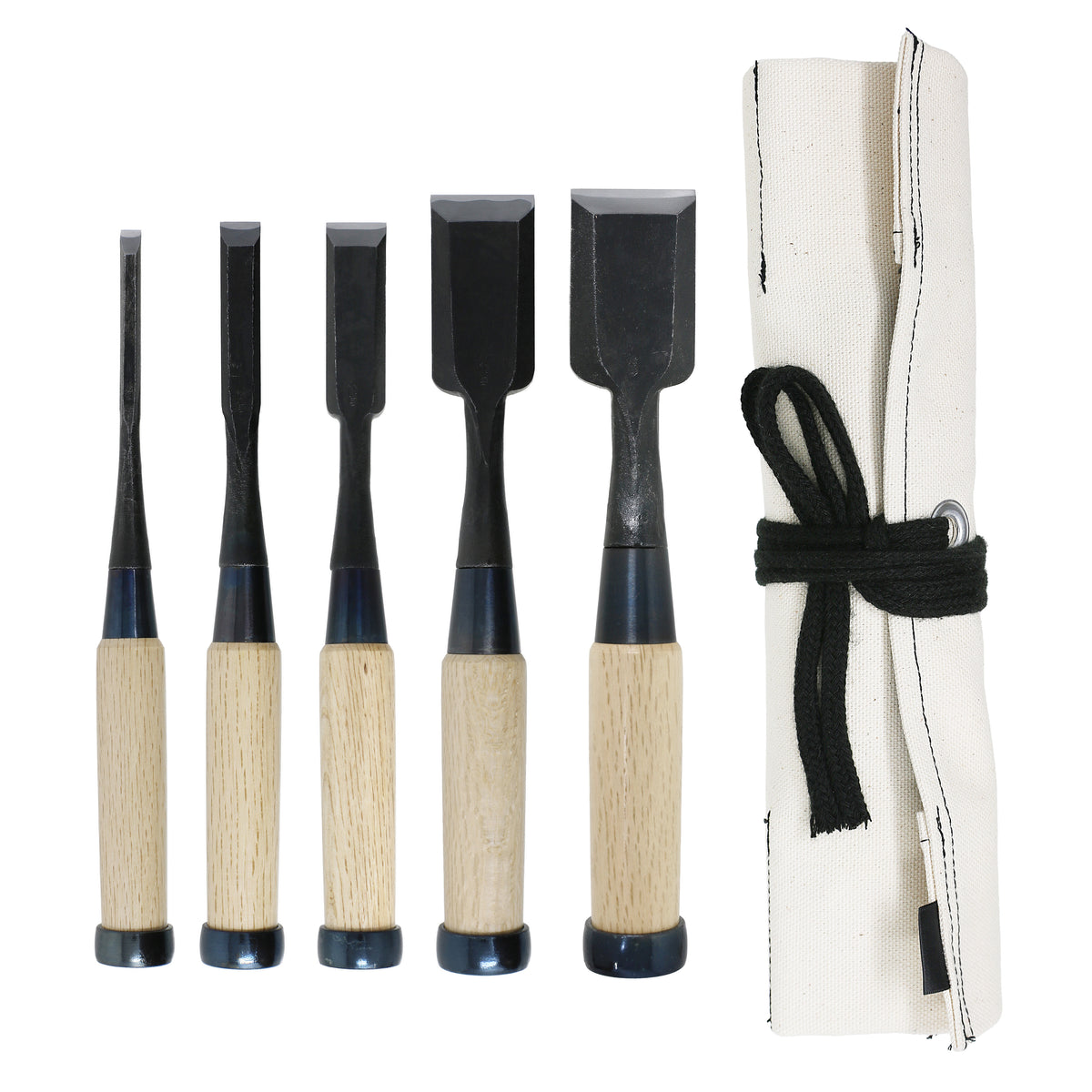 5 pieces Oire Nomi Chisel (Yellow #2) set, with a chisel roll – Kakuri ...
